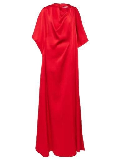 SAFIYAA LONDON Draped Satin Gown - Red