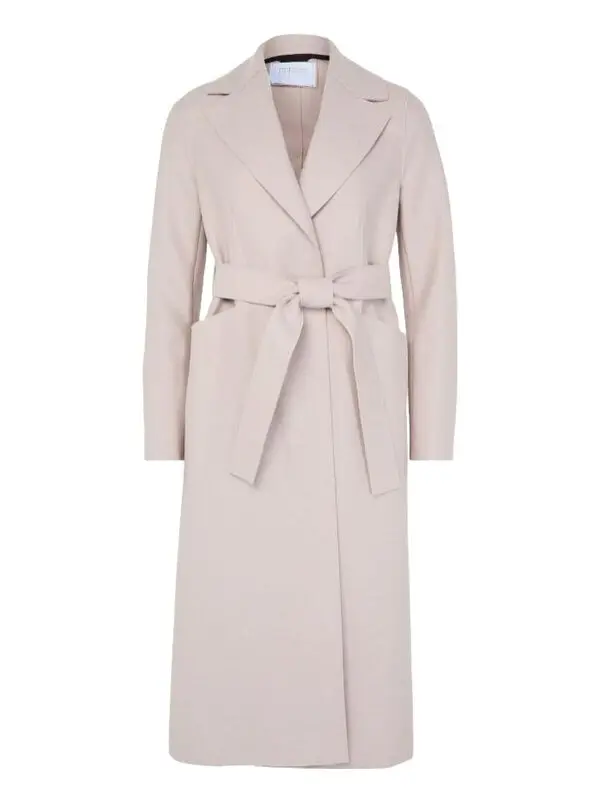 Harris Wharf London Long Sleeve Belted Coat - Beige