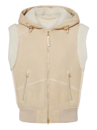 Bogner Suede Ski Jacket With Drawstring Hood - Nude