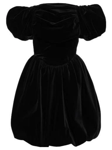 Simone Rocha Off-shoulder Velvet Mini Dress - Black