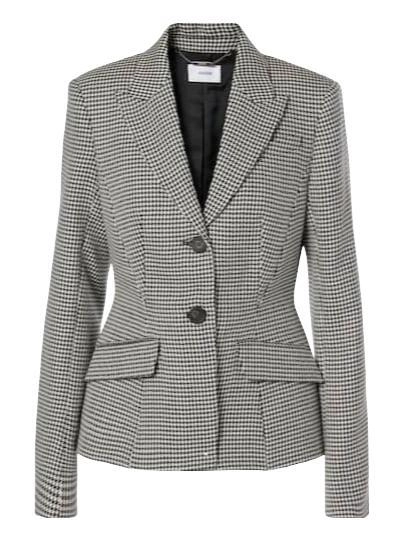 Erdem Houndstooth Wool Blazer - Gray