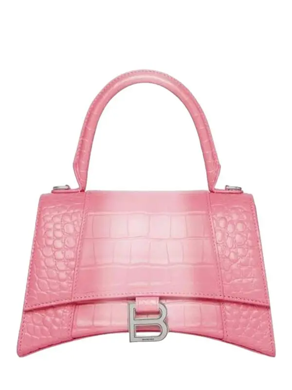 Balenciaga Hourglass Embossed Shoulder Bag - Pink