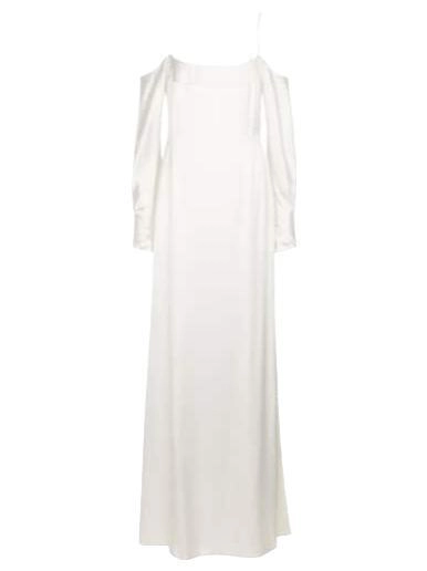 Galvan Valencia Silk Satin Gown - White