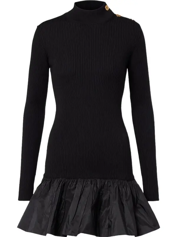PATOU Ruffled Mini Dress - Black