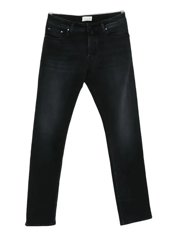 Jacob Cohen Belt-loop Jeans With Distressed Finish - Deep Black