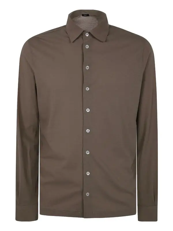 Herno Polo Camicia M.l. Jrs Voile Crepe - Brown