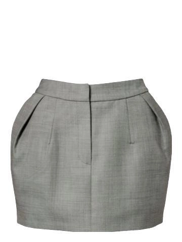 Magda Butrym Pleated Wool-blend Miniskirt - Gray