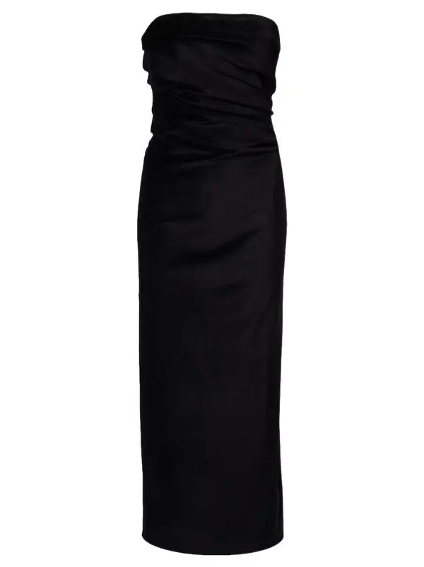 Tove Isabella Velvet Off-the-shoulder Midi Dress - Black