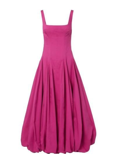 Simkhai Cotton-blend Midi Dress With Bubble Skirt - Pink