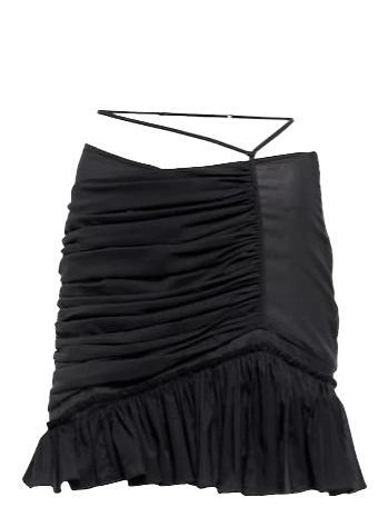 NENSI DOJAKA Ruched Mini Skirt With Asymmetric Hem - Black