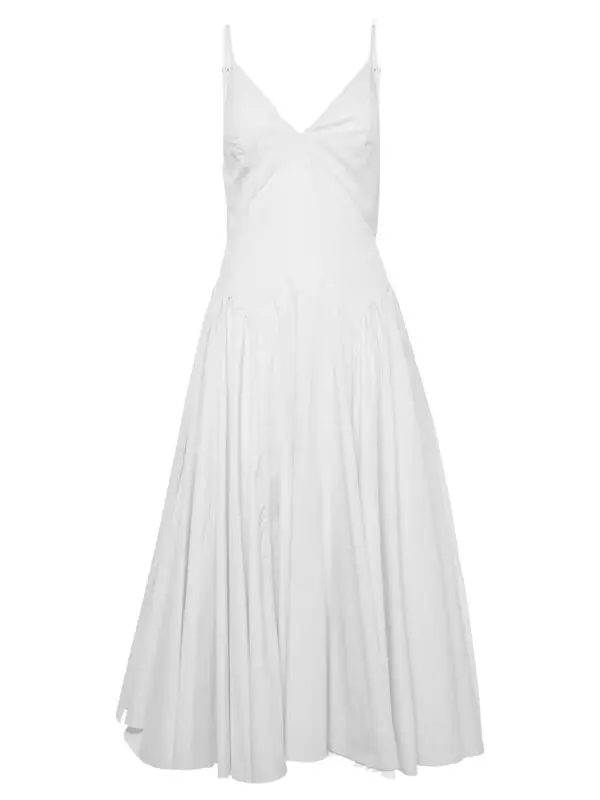 Tove Solene Cotton Poplin Midi Dress - White