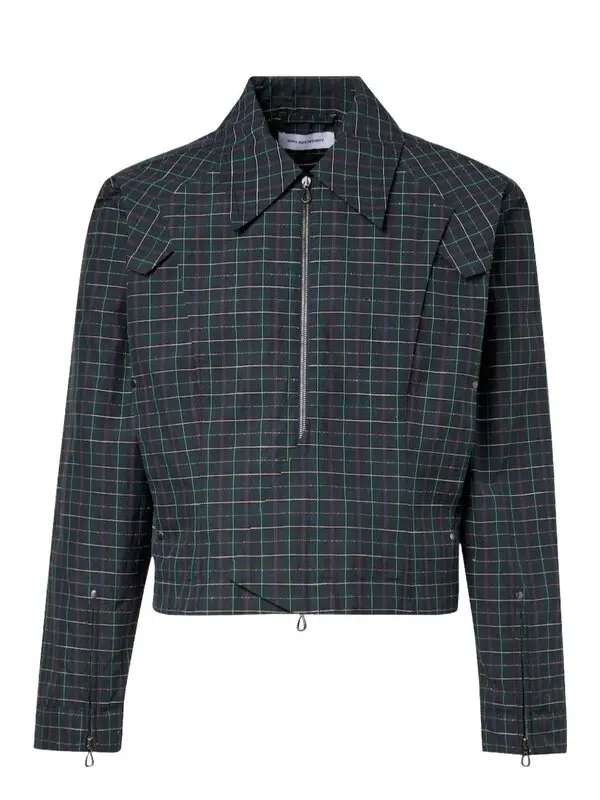 KIKO KOSTADINOV Checked Zip-up Casual Jacket - Black