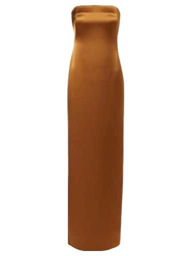 Galvan Satin Bustier Gown - Brown
