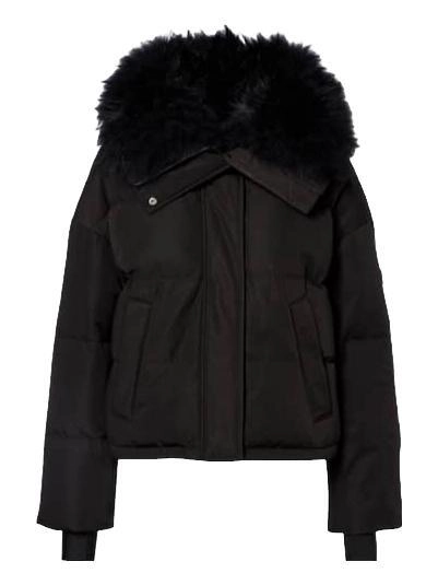 YVES SALOMON Down Ski Jacket With Fur Trim - Black