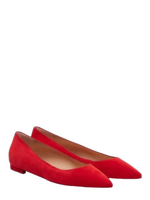 GIANVITO ROSSI Pointed Toe Ballet Flats - Red