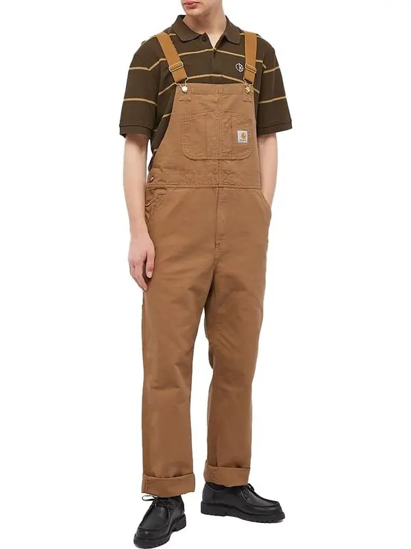 Carhartt Work In Progress Logo-patch Straight-leg Dungarees - Brown
