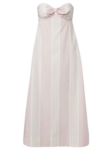 Posse Rosie Striped Cotton Midi Dress - White