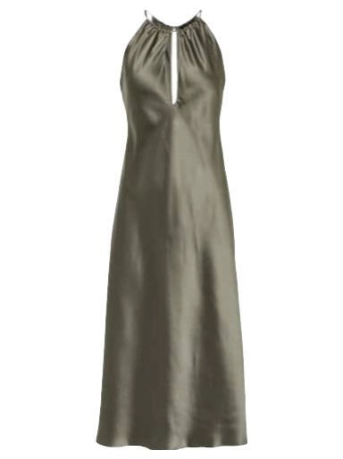 NILI LOTAN Halter Neck Midi Dress - Green