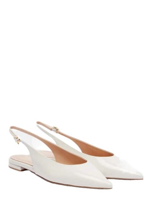 GIANVITO ROSSI Patent Leather Slingback Flats - White