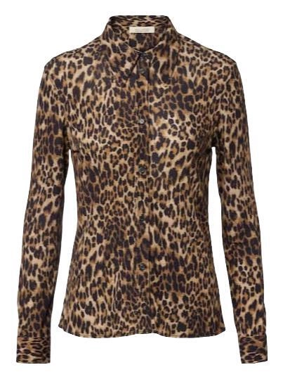 NILI LOTAN Celestine Leopard Print Shirt - Brown