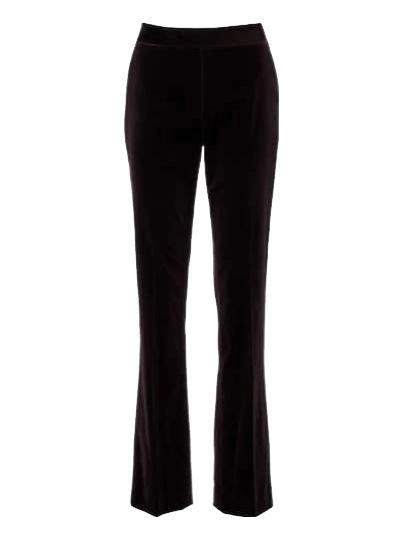 Ralph Lauren Cotton-blend Velvet Straight Leg Pants - Black