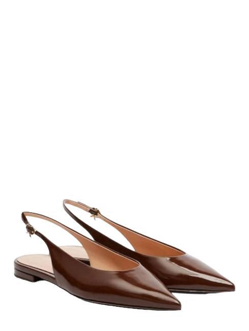 GIANVITO ROSSI Patent Leather Slingback Flats - Brown