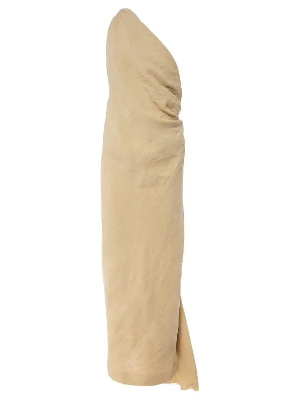 Tove Riya Draped Linen Maxi Dress - Nude