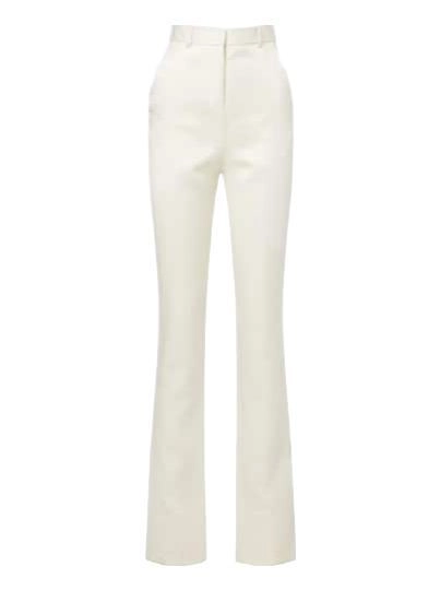 Calvin Klein Lucia High-rise Wool And Silk Slim Pants - White