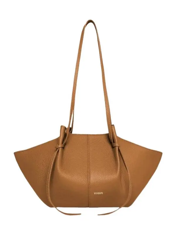 Yuzefi Medium Mochi Grained Leather Tote Bag - Brown