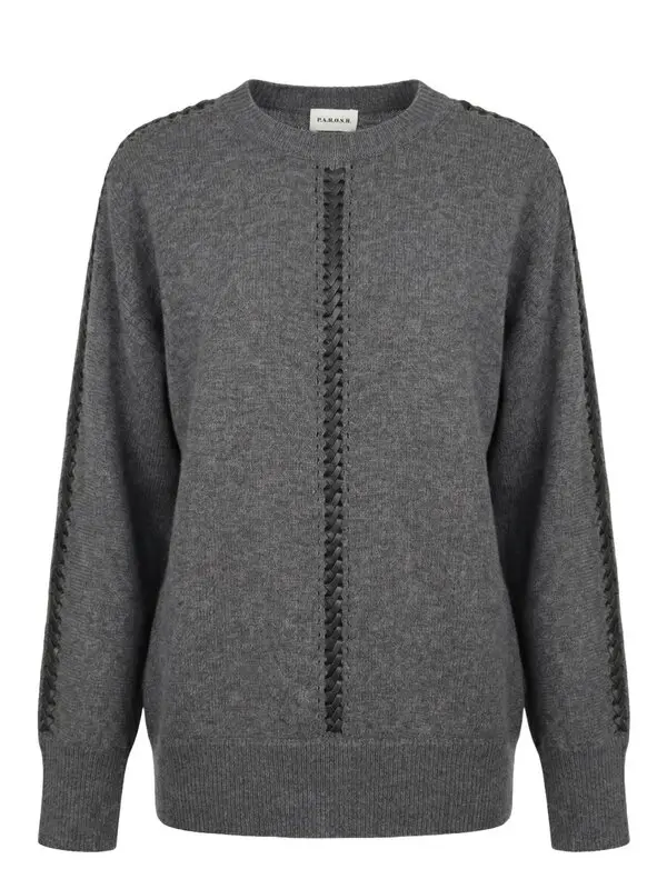 P.a.r.o.s.h Braided Detail Knit Sweater - Black