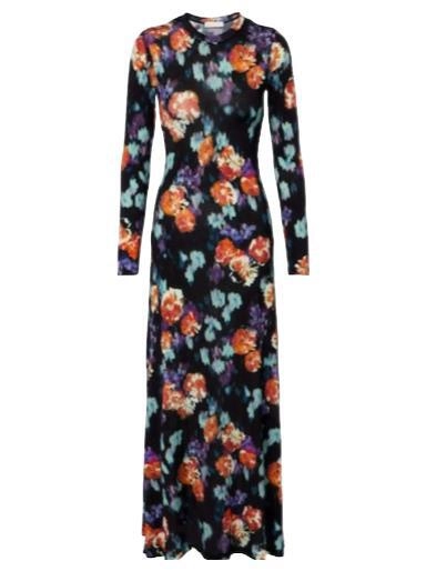 Ulla Johnson Amari Printed Jersey Maxi Dress - Black