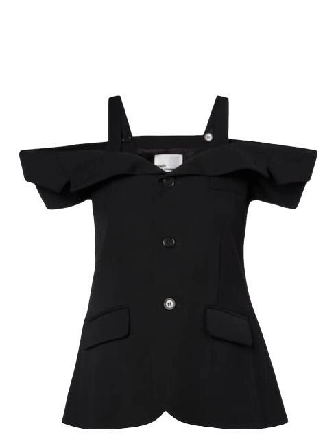 Comme Des Garçons Cutout Wool Top - Black