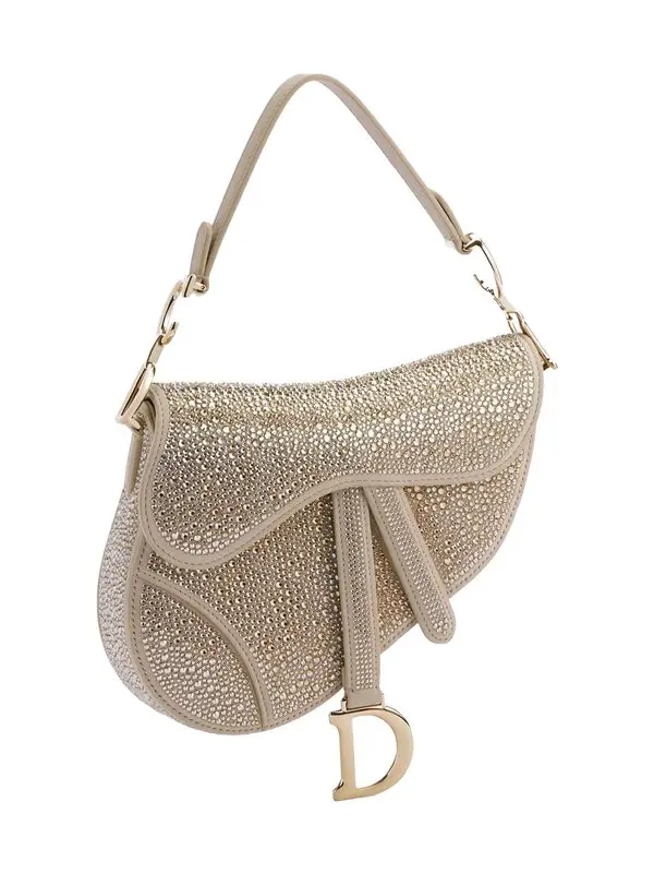 Dior Small Saddle Bag With Strap - Nude