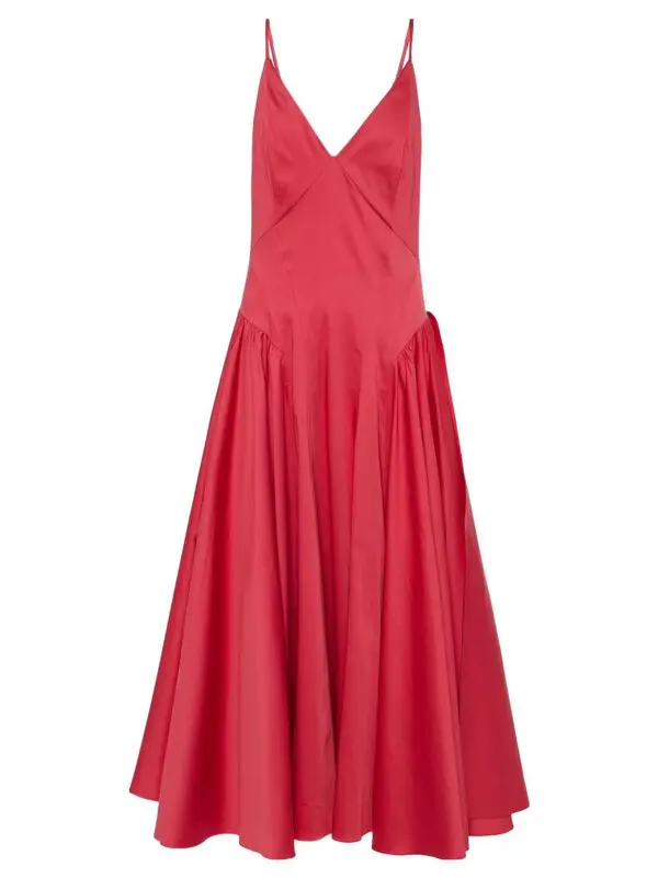 Tove Solene Cotton-blend Midi Dress - Red
