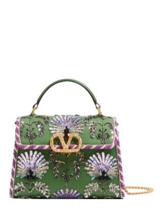 Valentino Garavani Vsling Mini Handbag With Jewel Logo - Green