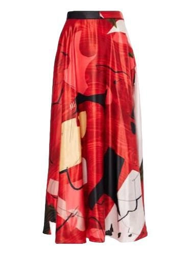 ROKSANDA Ameera Printed Satin Maxi Skirt - Red