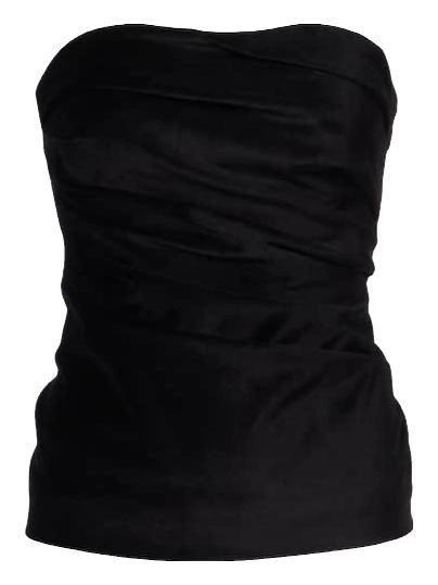 Tove Velvet Bandeau Top - Black