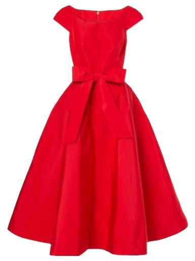 Monique Lhuillier Bow-detail Silk Midi Dress - Red