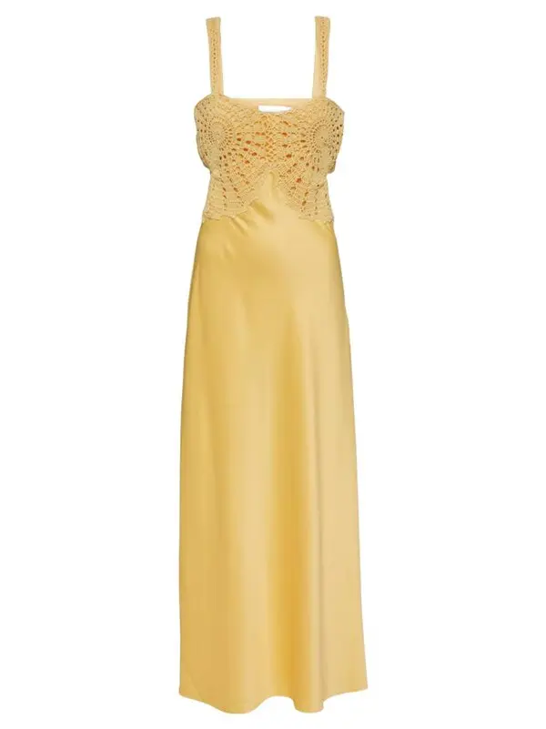 Simkhai Crocheted Detail Maxi Dress - Nude