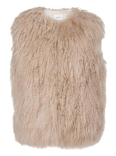 YVES SALOMON Shearling Gilet - Nude