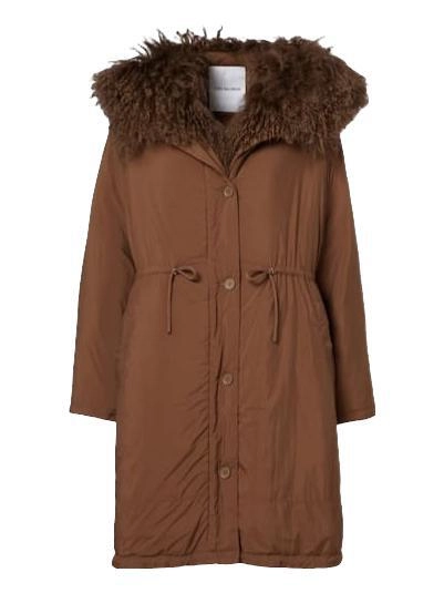 YVES SALOMON Shearling-trimmed Down Coat - Brown