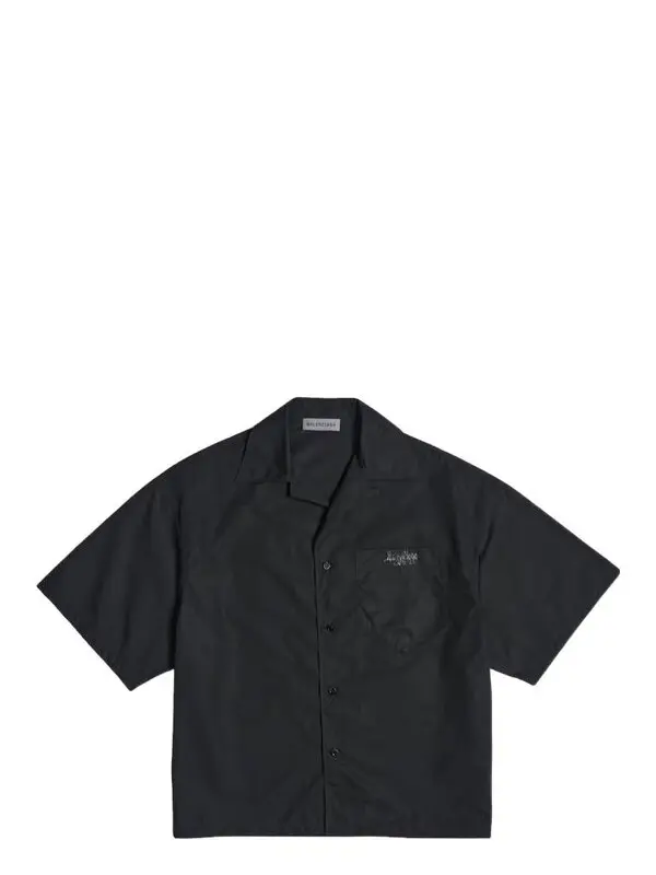 Balenciaga Sketchy Bowling Short Sleeve Shirt - Black