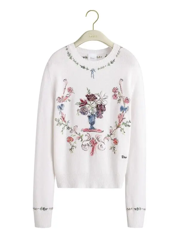 Dior Embroidered Fine Knit Sweater - No