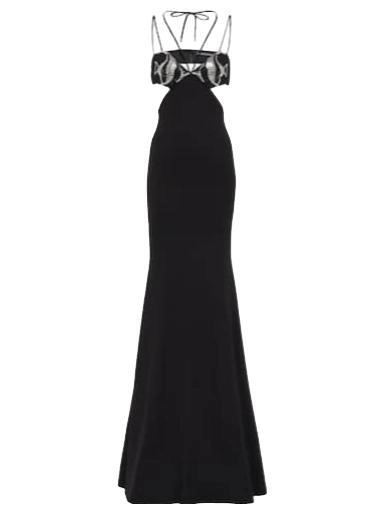 David Koma Embroidered Gown - Black