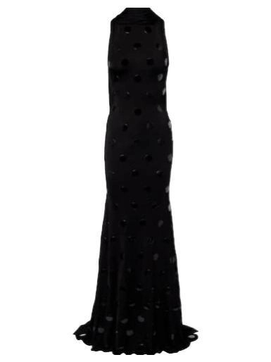 David Koma Embellished Scarf-detail Jersey Gown - Black