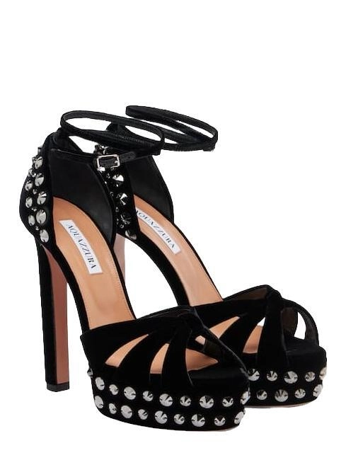 AQUAZZURA Studded Platform Sandals - Black