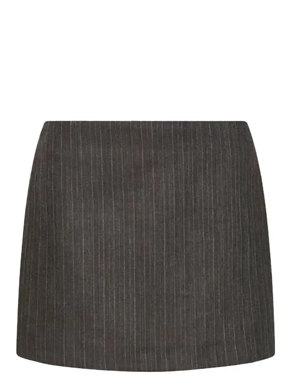 Marella Short Wool Skirt With Pinstripes - Black