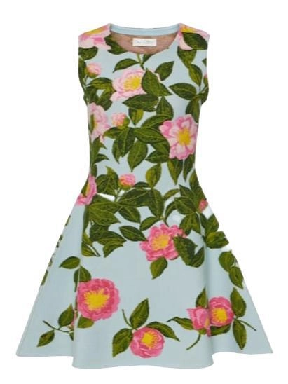 Oscar De La Renta Sleeveless Printed Minidress - Green