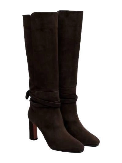 AQUAZZURA The Very Bow Knee-high Suede Boots With Bow Detailing - Black