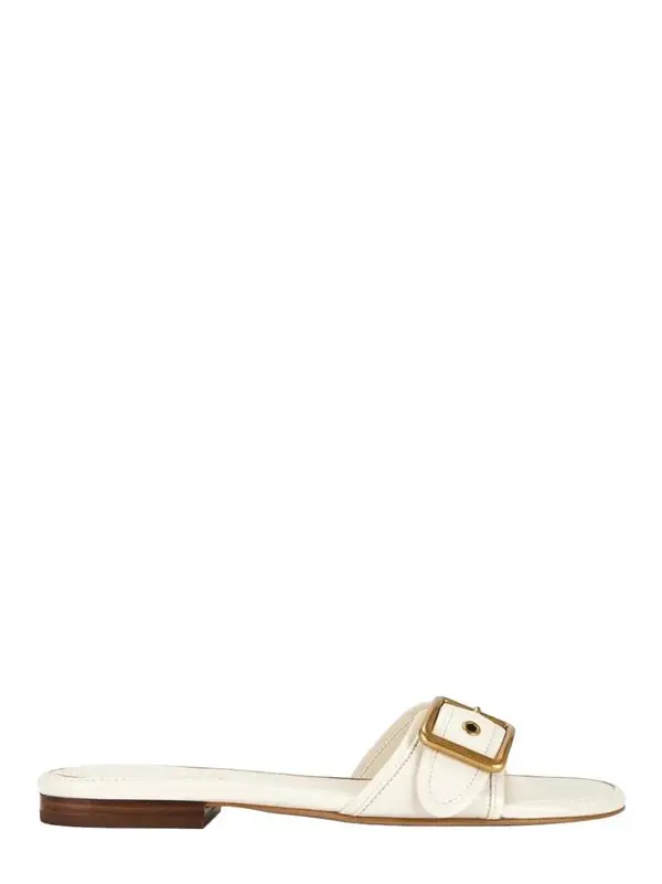 COACH Margot Flat Sandal With Adjustable Buckle - White